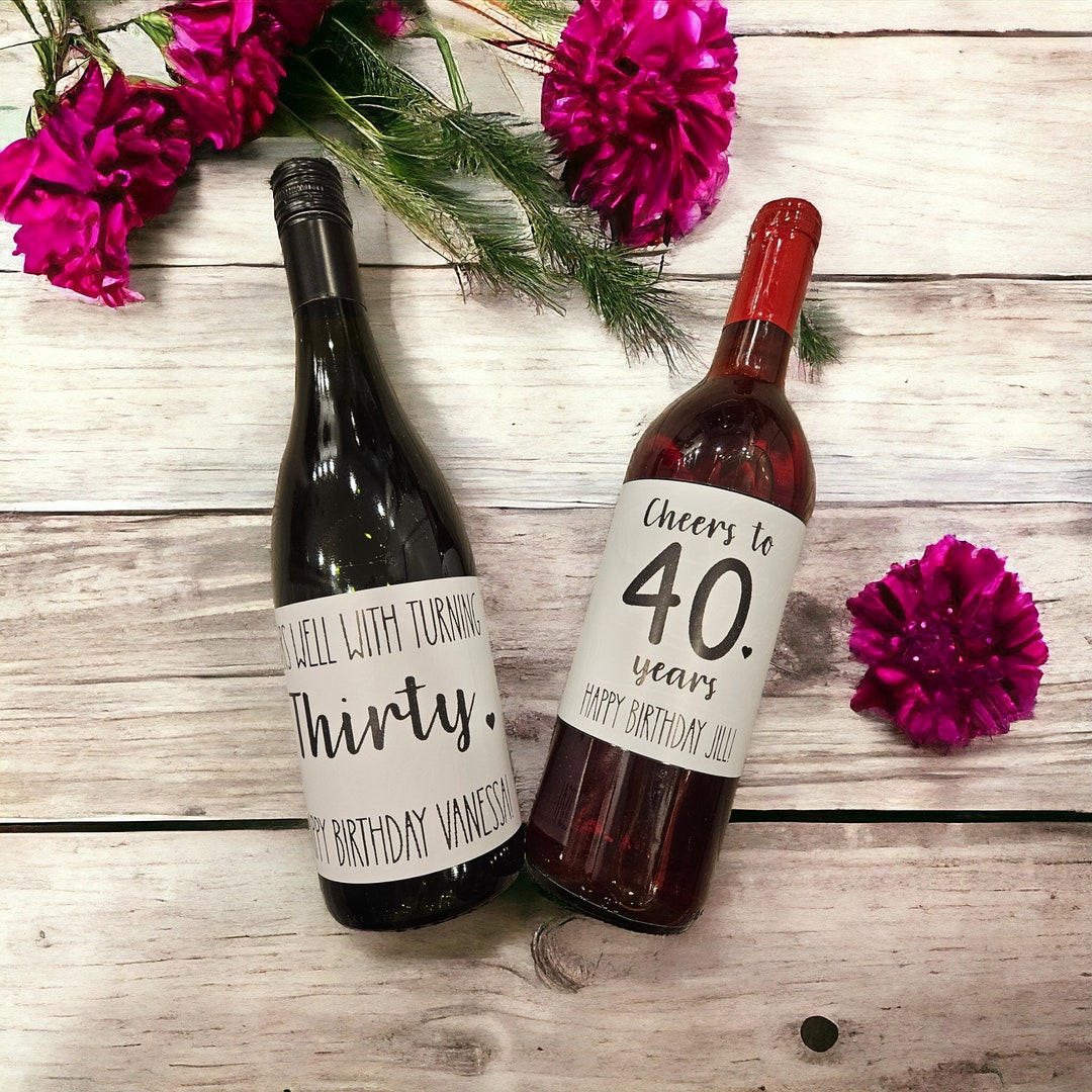 Milestone Wine Label, Birthday Wine Bottle Sticker, 30th Birthday Gifts ...