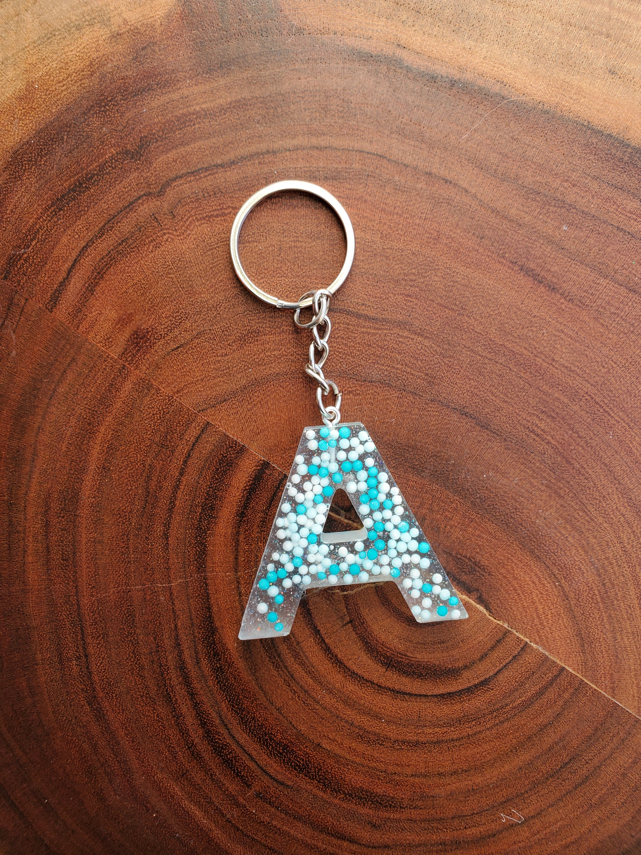 Epoxy Letter Keychains, Alphabet Keychain, Sprinkles Keychain, Rainbow ...