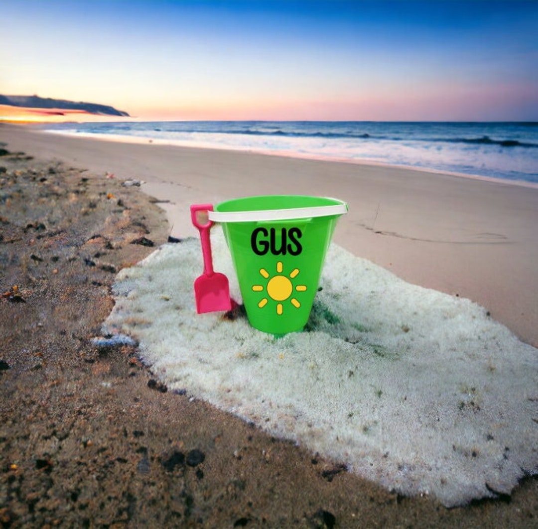 Beach Pail, Custom Name, Bucket With Shovel, Summer Beach Gift, Kids ...