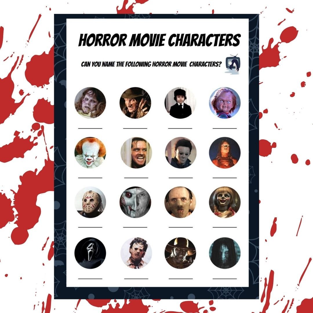 Horror Movie Character Quiz Game. Scary Movie Halloween Fun. - Etsy
