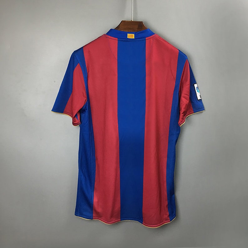 Retro Barcelona Home Jersey 2007-2008 100th Years Men Adult RONALDINHO ...