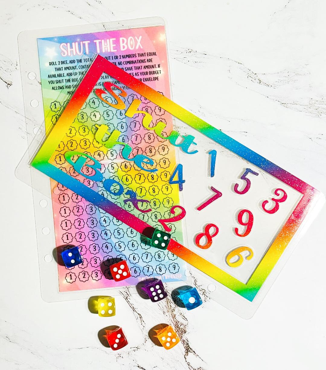 Shut the Box Savings Challenge |A6 Personal| Laminated Cash Envelope ...