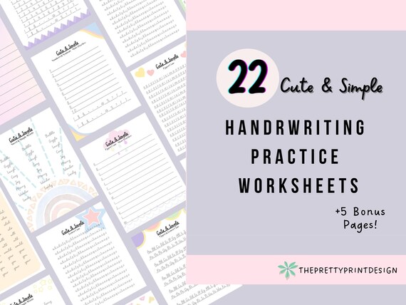 Cute Handwriting Practice Sheets Printable Handwriting Worksheets Hand ...