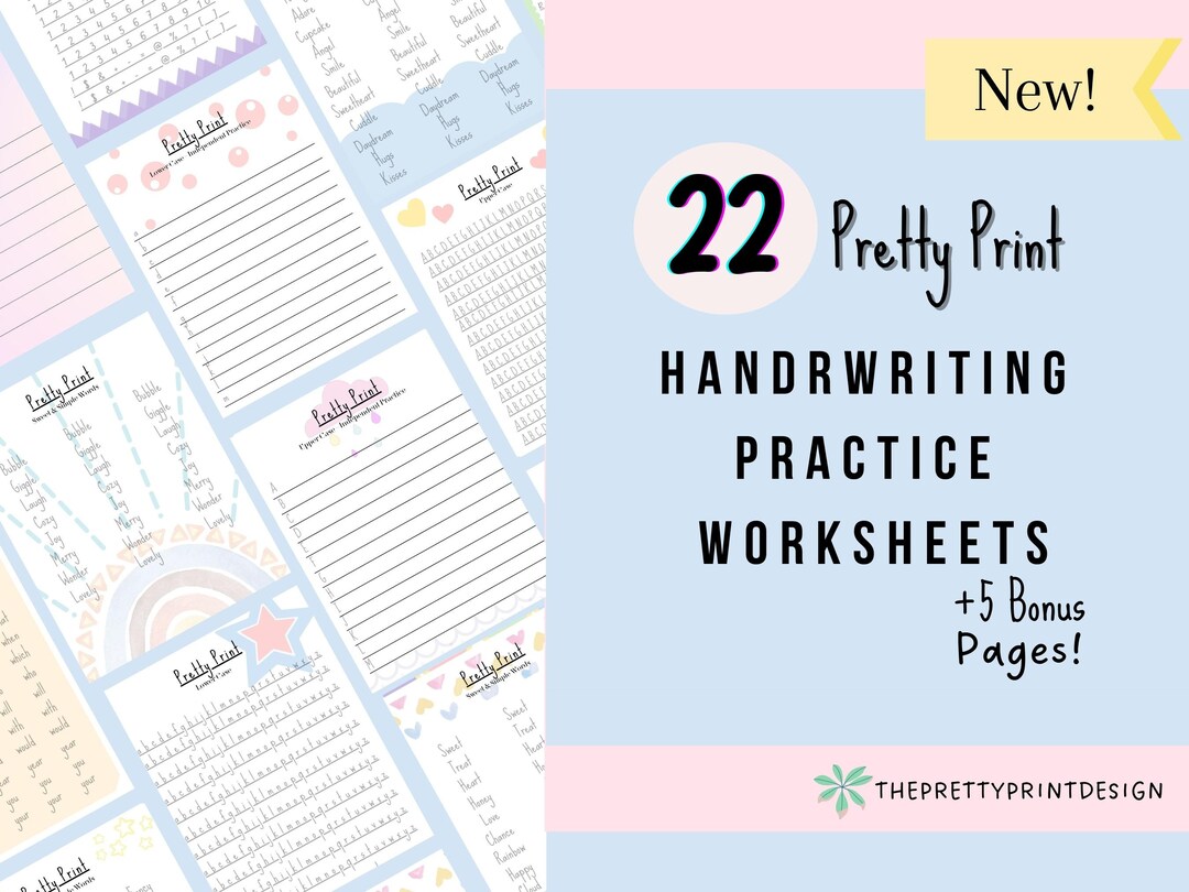 Pretty Handwriting Practice Sheets, Printable Handwriting Worksheets ...