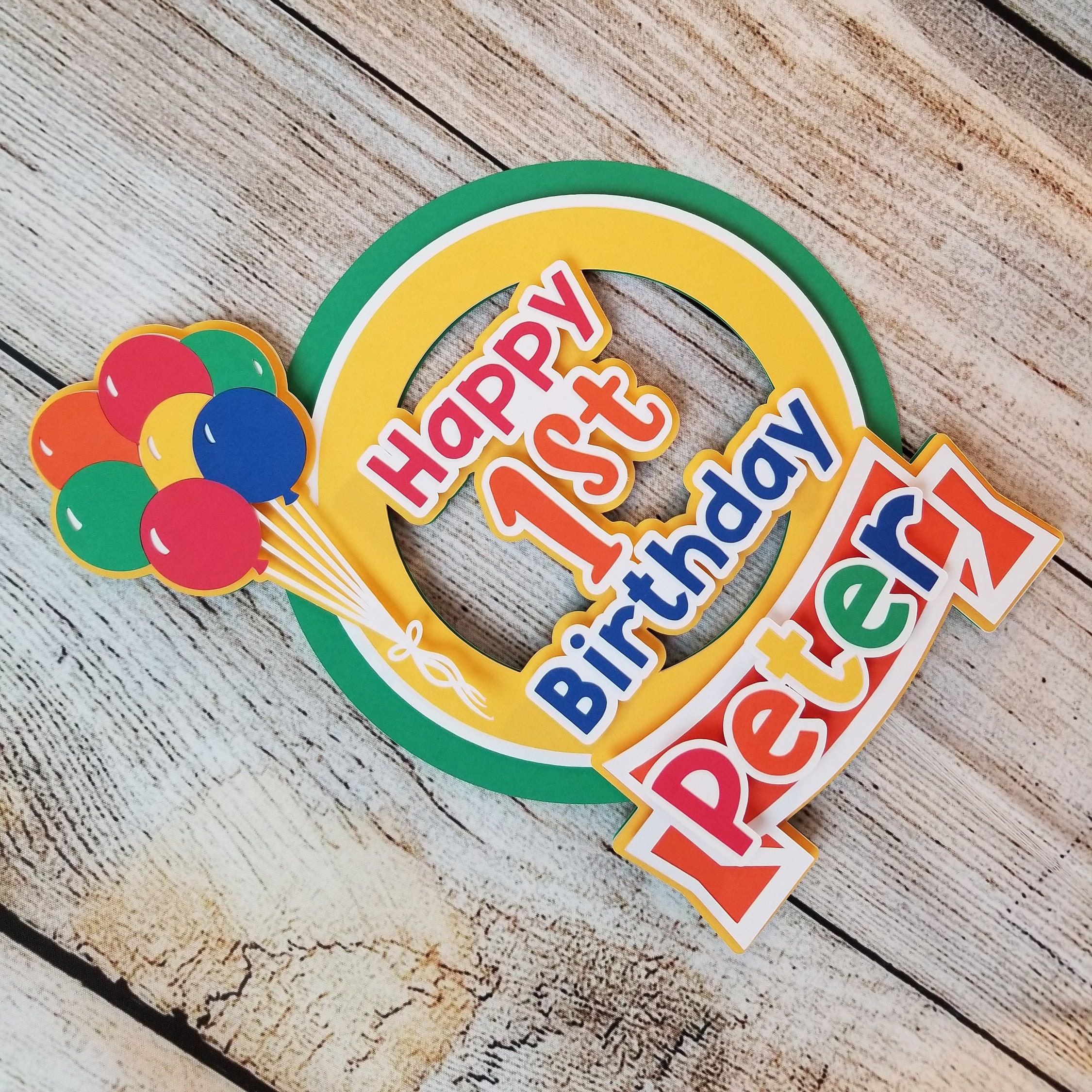 Balloon Birthday Cake Topper - Etsy