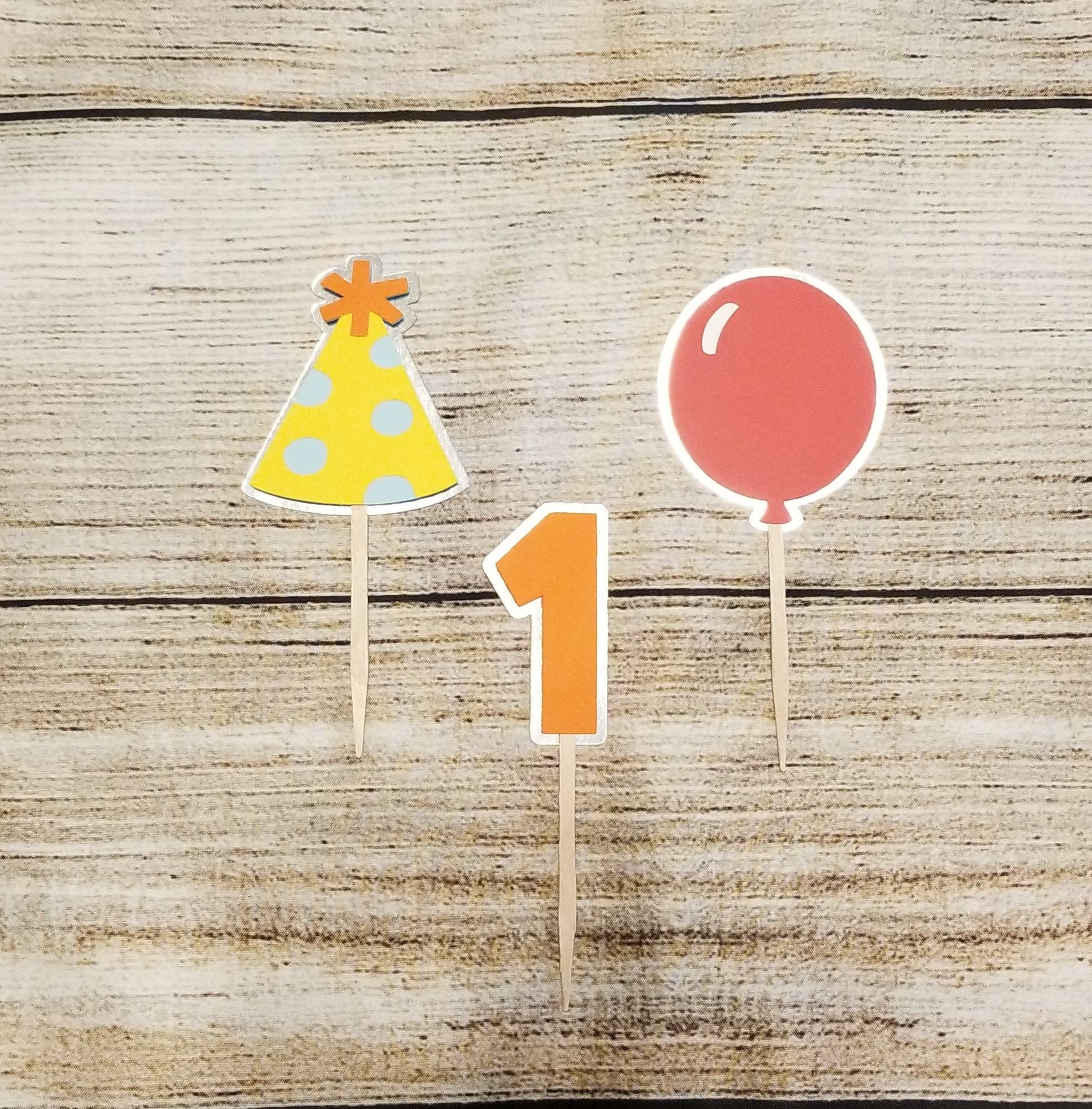 Balloon Birthday Cupcake Toppers - Etsy