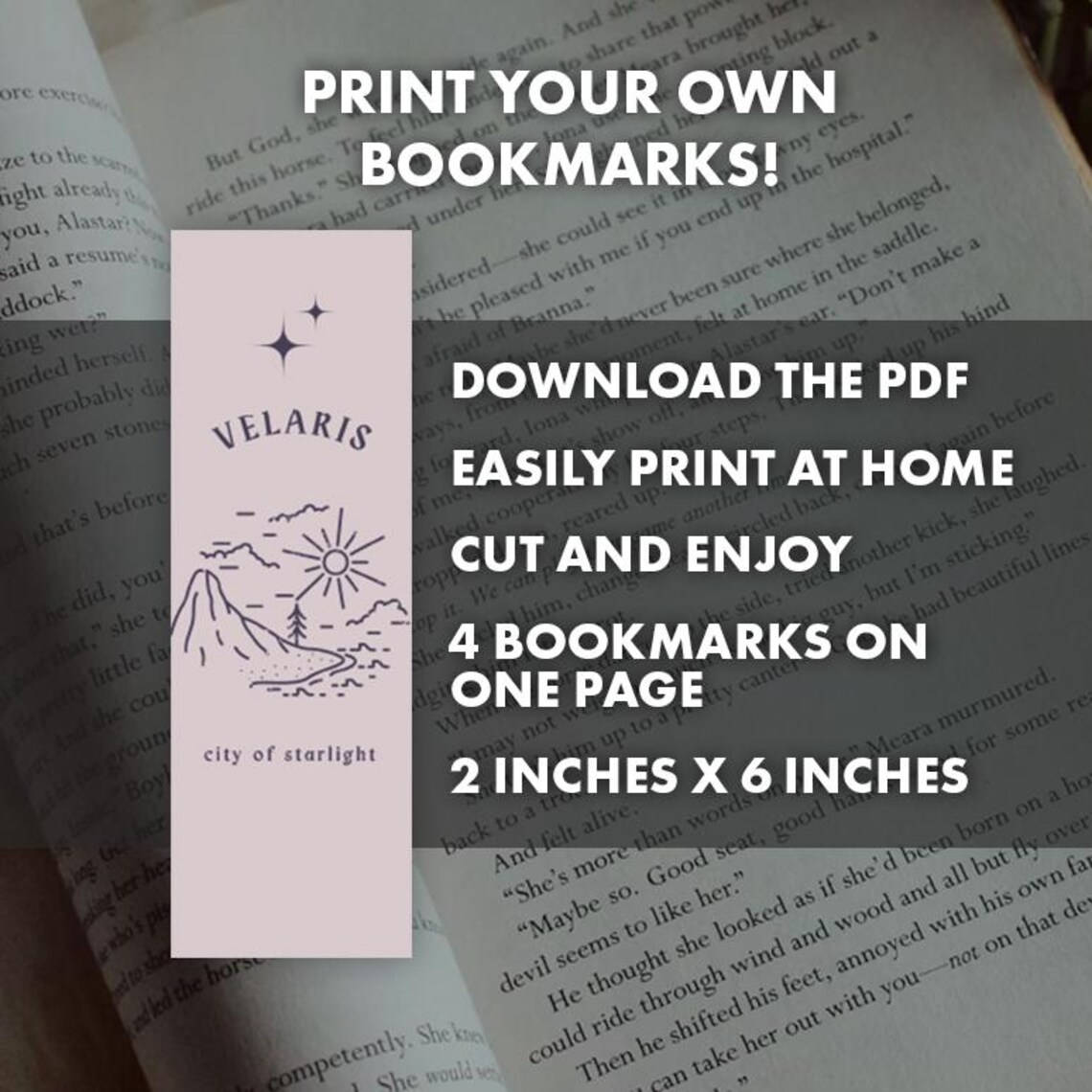 Velaris Printable Bookmark Night Court Bookmark Fantasy Bookmark ...
