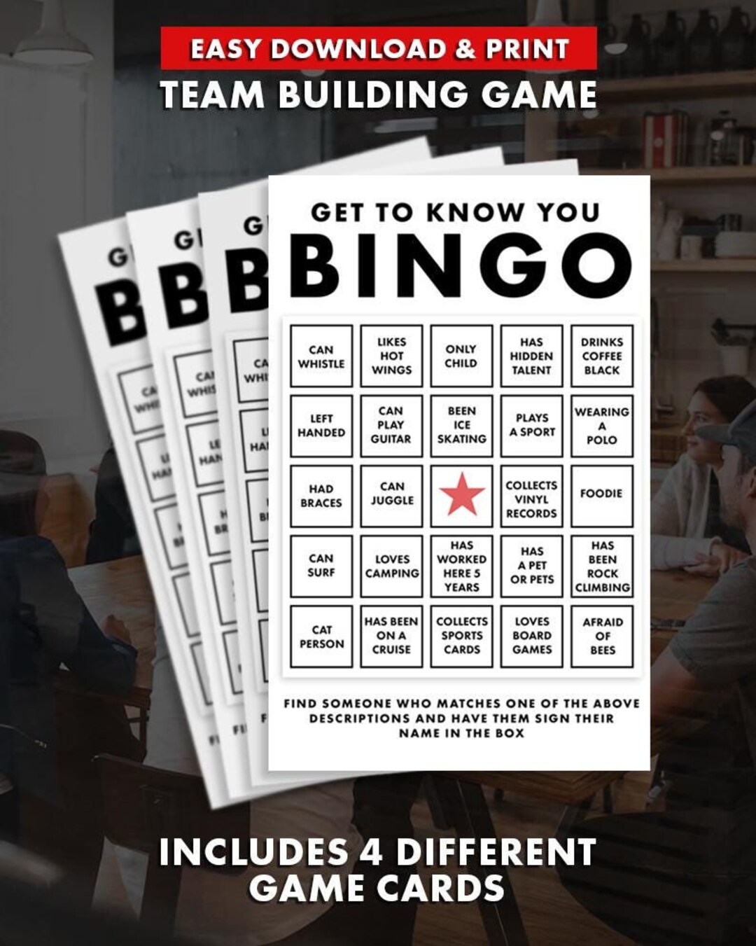 Team Building Games, Find Someone Who Bingo Icebreaker, Printable Games ...