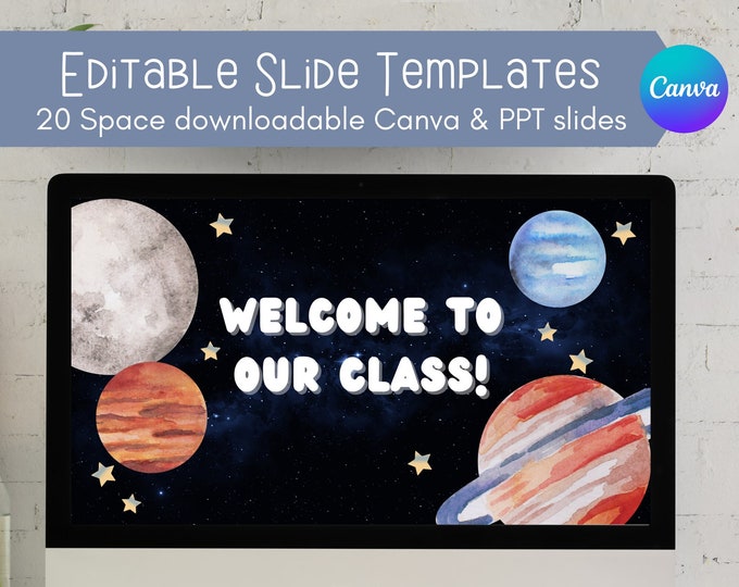 EDITABLE Classroom Slides Template | Boho Art Slides | 20 Canva ...
