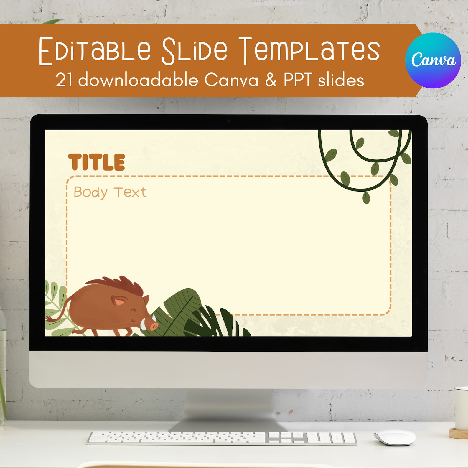 EDITABLE Classroom Slides Template | Jungle Animal Slides | 21 Canva ...