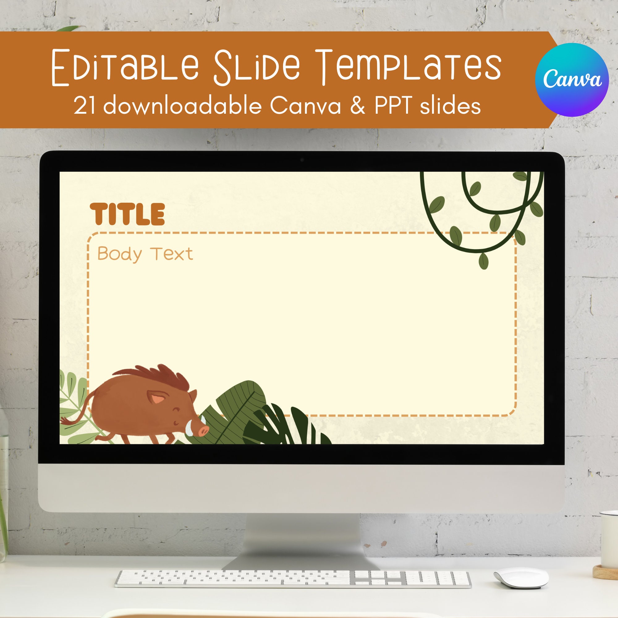 EDITABLE Classroom Slides Template | Jungle Animal Slides | 21 Canva ...