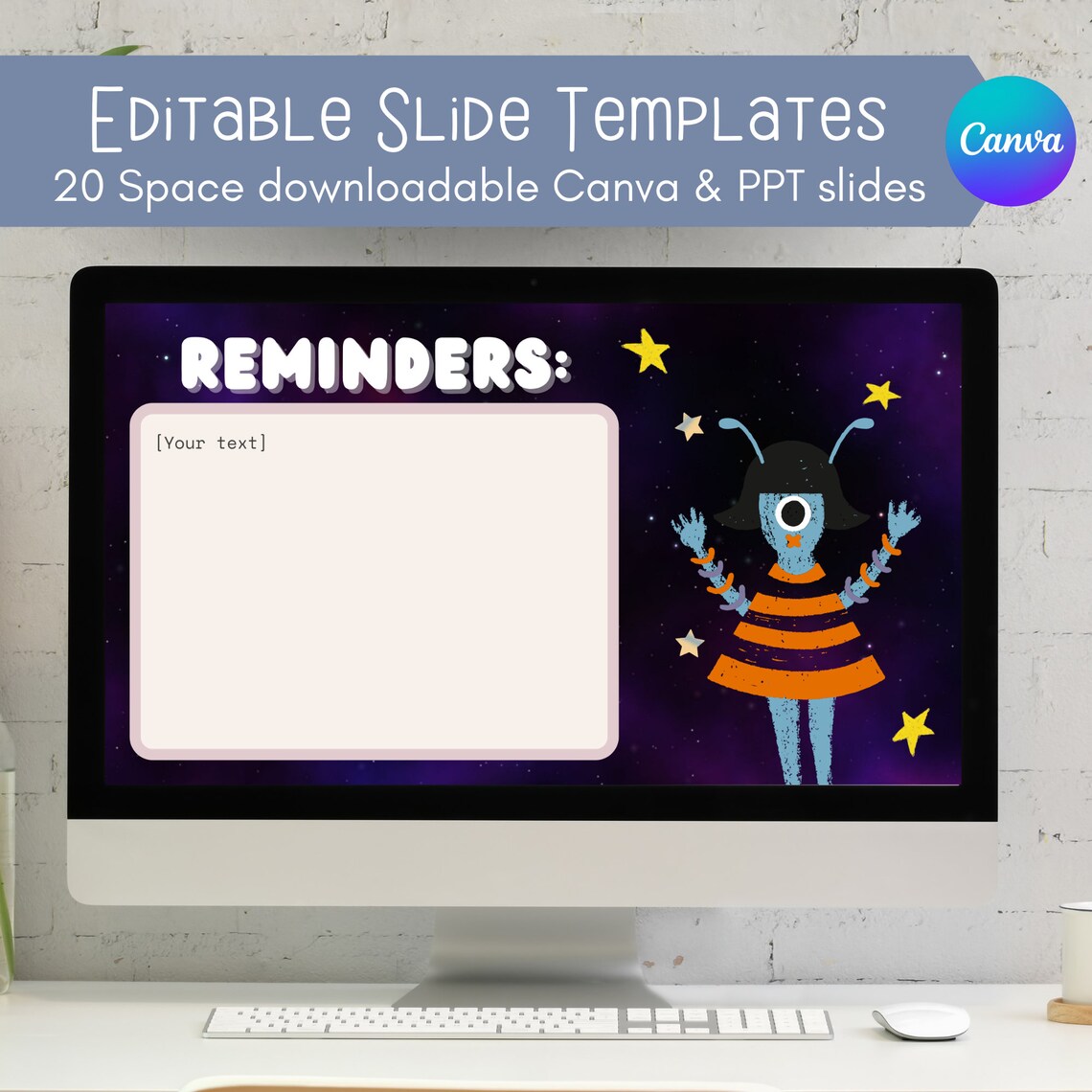 EDITABLE Classroom Slides Template | Space Slides | 20 Canva Templates ...