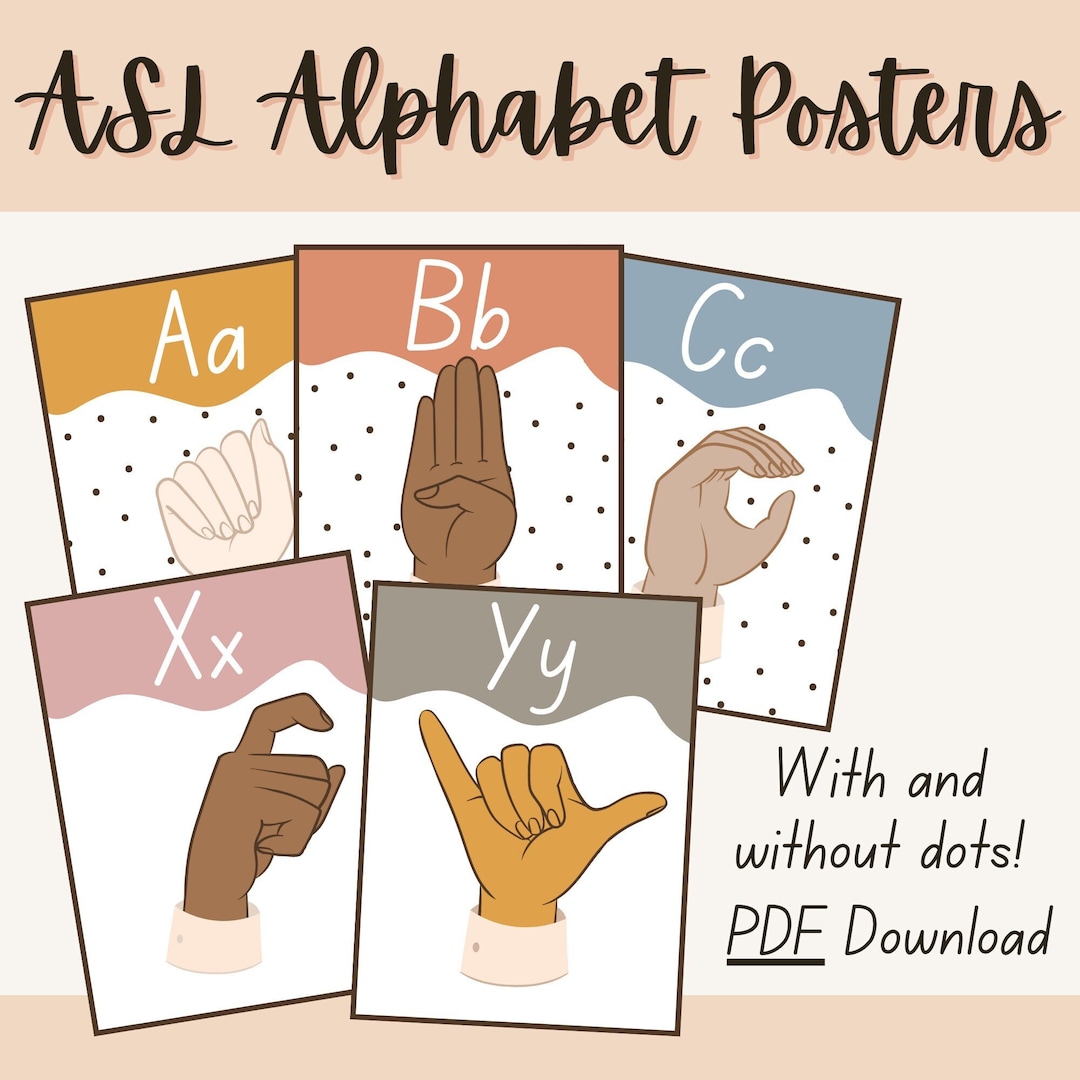 Boho ASL Alphabet Classroom Posters | PDF Digital Download - Etsy