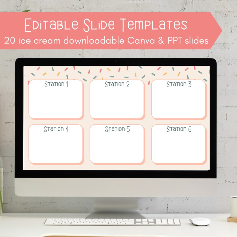 EDITABLE Classroom Slides Template | Ice Cream Slides | 20 Canva ...