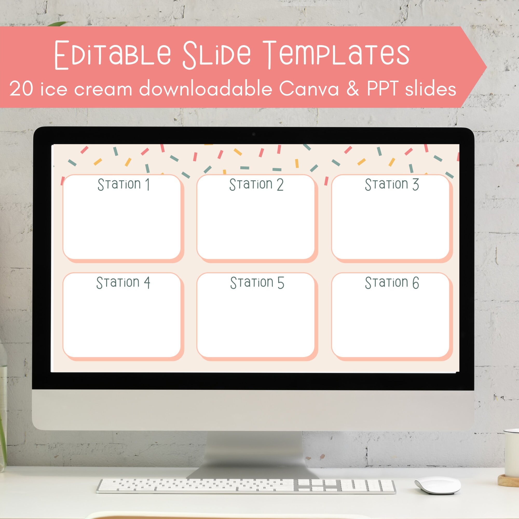 EDITABLE Classroom Slides Template | Ice Cream Slides | 20 Canva ...