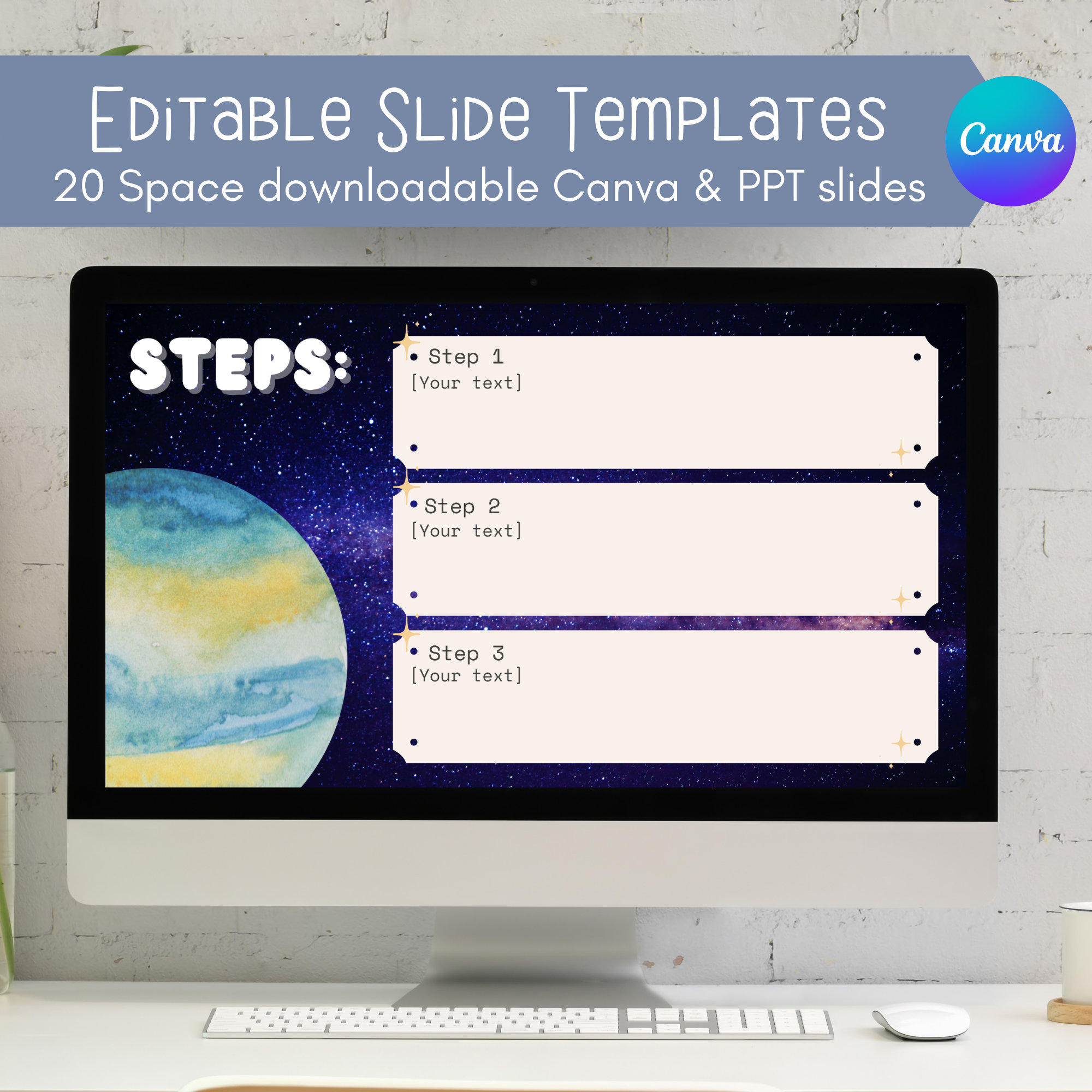 EDITABLE Classroom Slides Template | Space Slides | 20 Canva Templates ...
