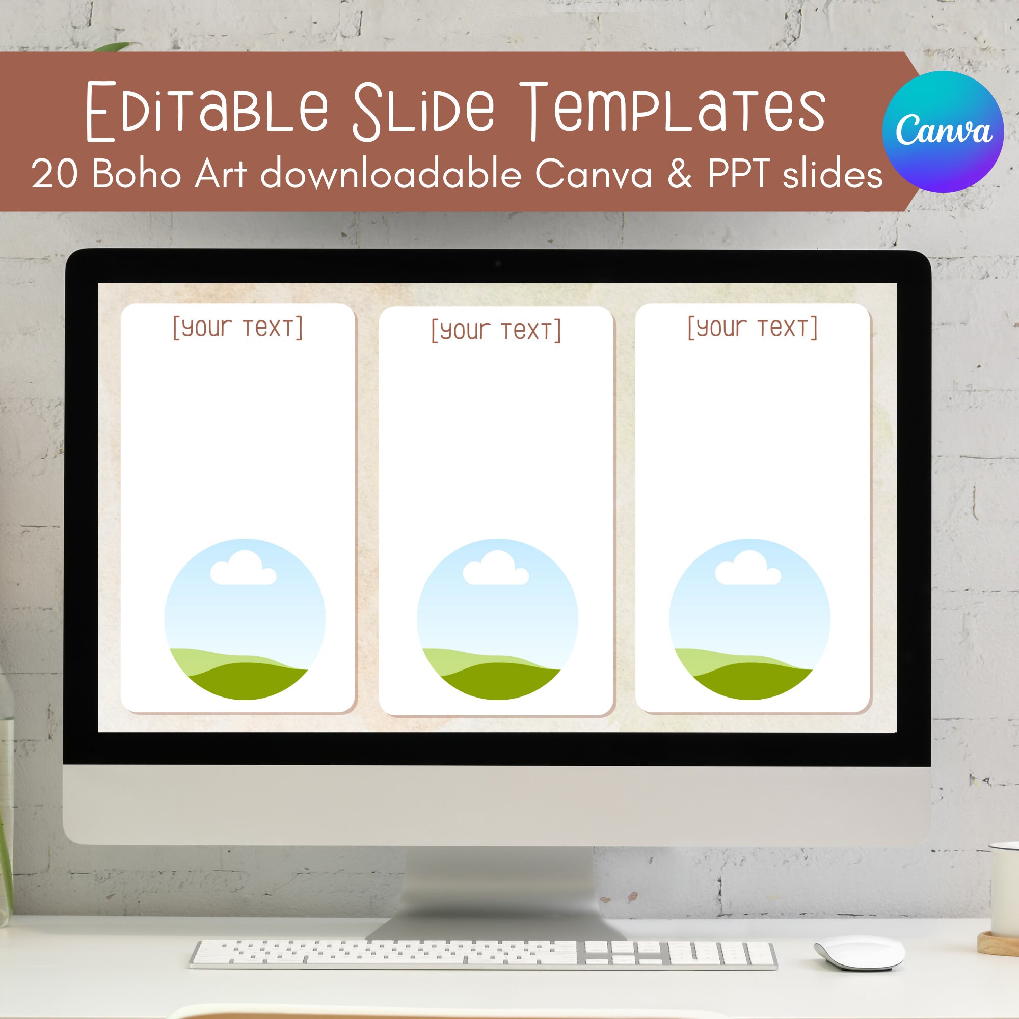 EDITABLE Classroom Slides Template Boho Art Slides 20 Canva Templates ...