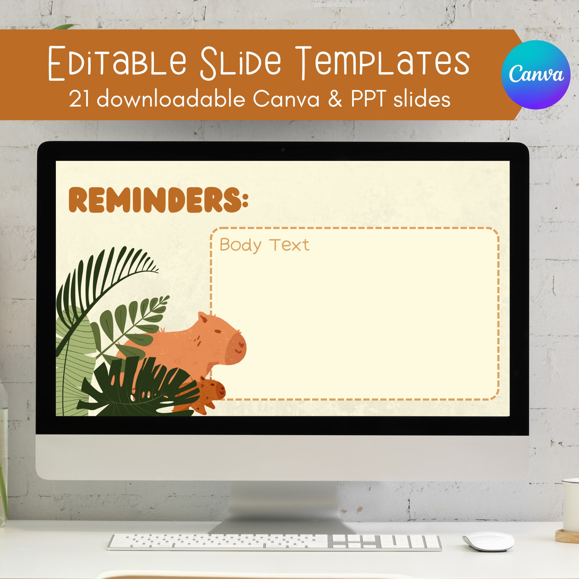 EDITABLE Classroom Slides Template | Jungle Animal Slides | 21 Canva ...