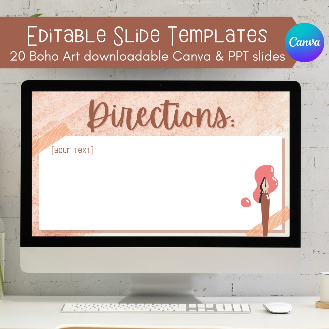 EDITABLE Classroom Slides Template | Boho Art Slides | 20 Canva ...