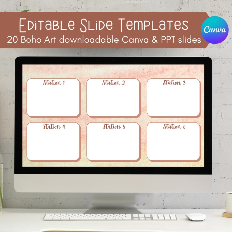 EDITABLE Classroom Slides Template | Boho Art Slides | 20 Canva ...