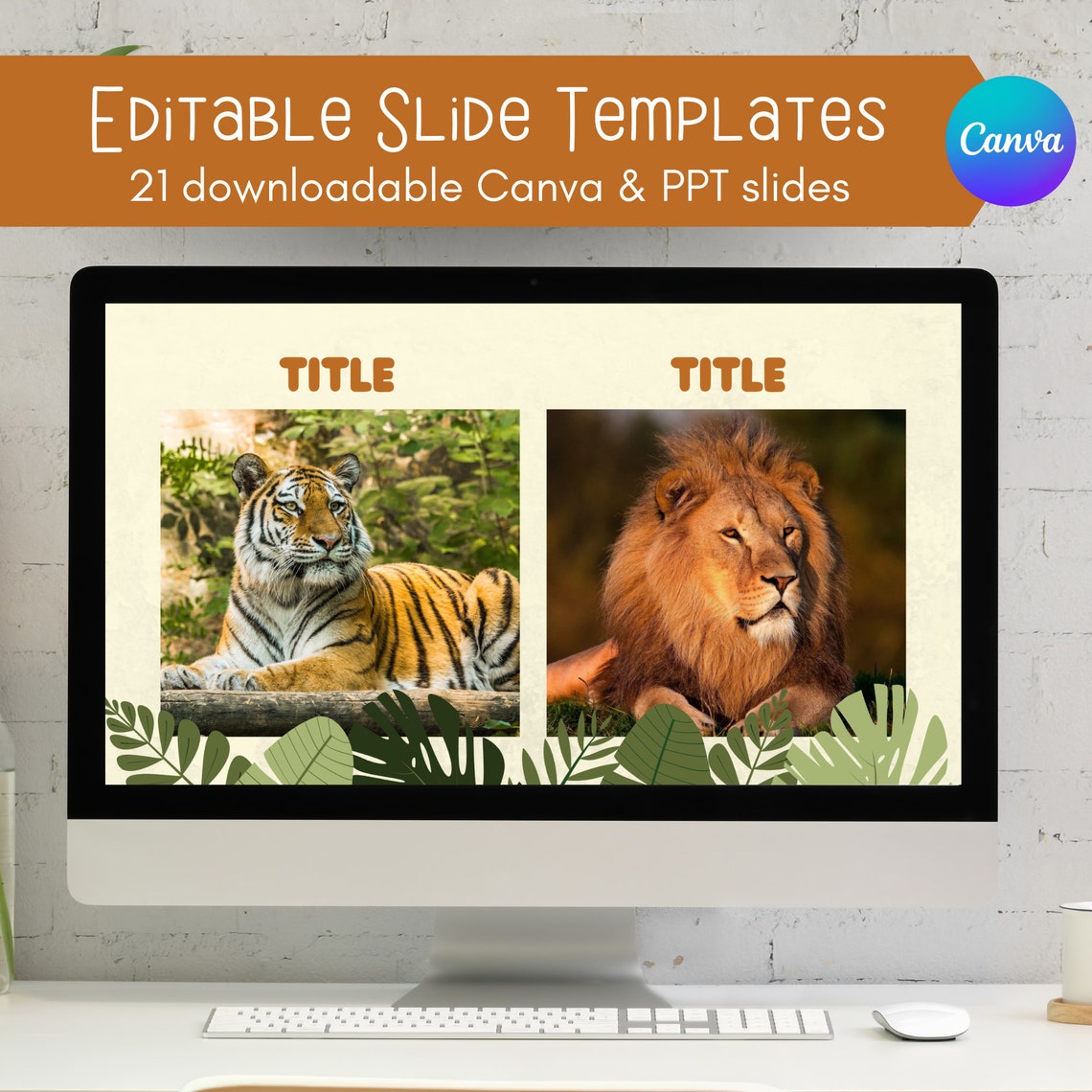 EDITABLE Classroom Slides Template | Jungle Animal Slides | 21 Canva ...