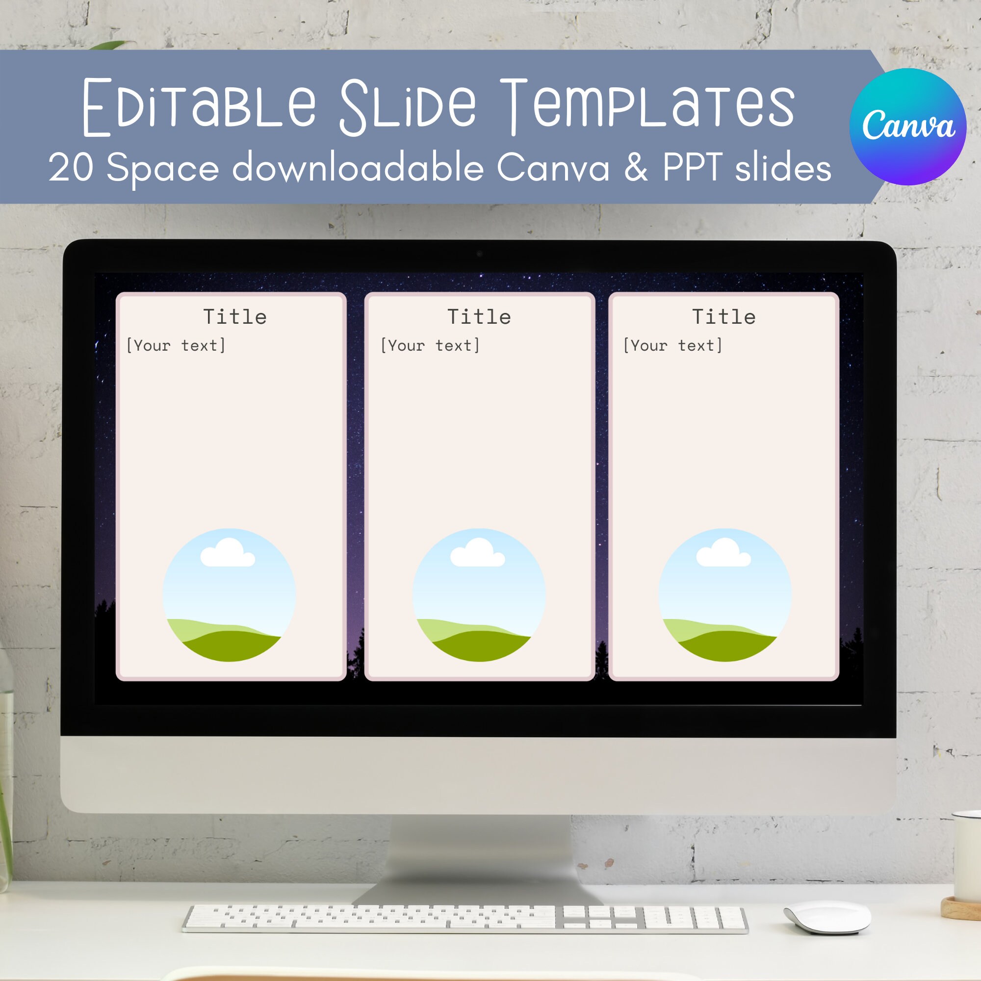 EDITABLE Classroom Slides Template | Space Slides | 20 Canva Templates ...