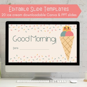 EDITABLE Classroom Slides Template | Ice Cream Slides | 20 Canva ...