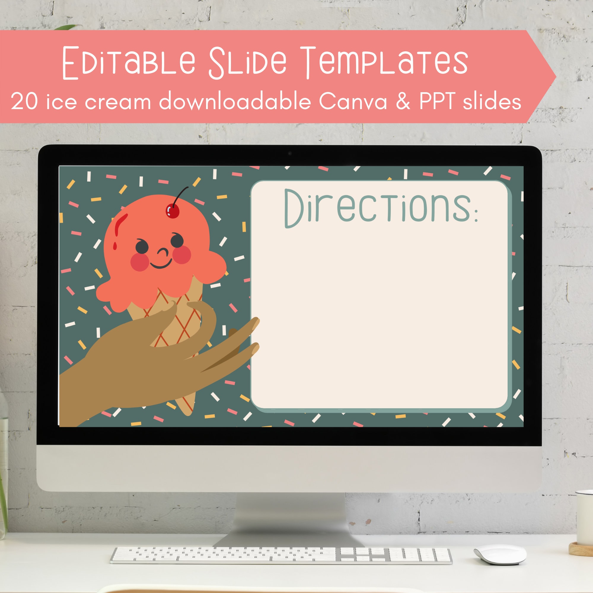 EDITABLE Classroom Slides Template | Ice Cream Slides | 20 Canva ...