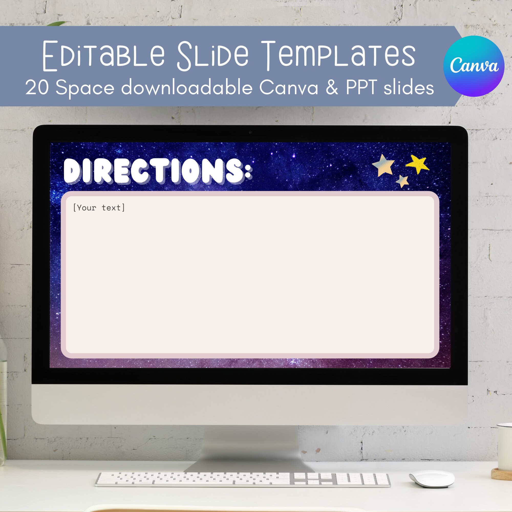 EDITABLE Classroom Slides Template | Space Slides | 20 Canva Templates ...
