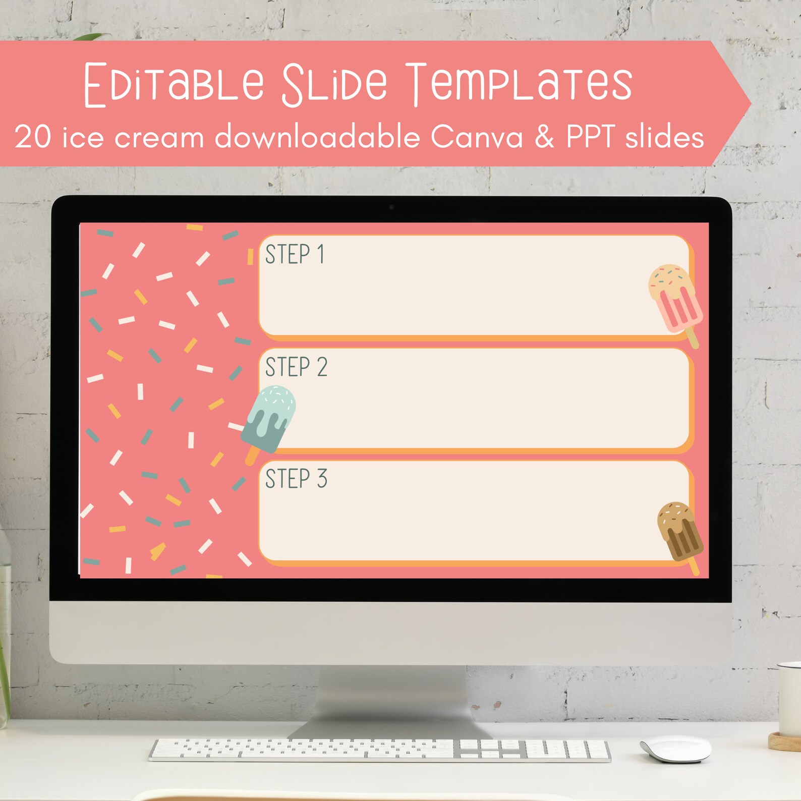 EDITABLE Classroom Slides Template | Ice Cream Slides | 20 Canva ...