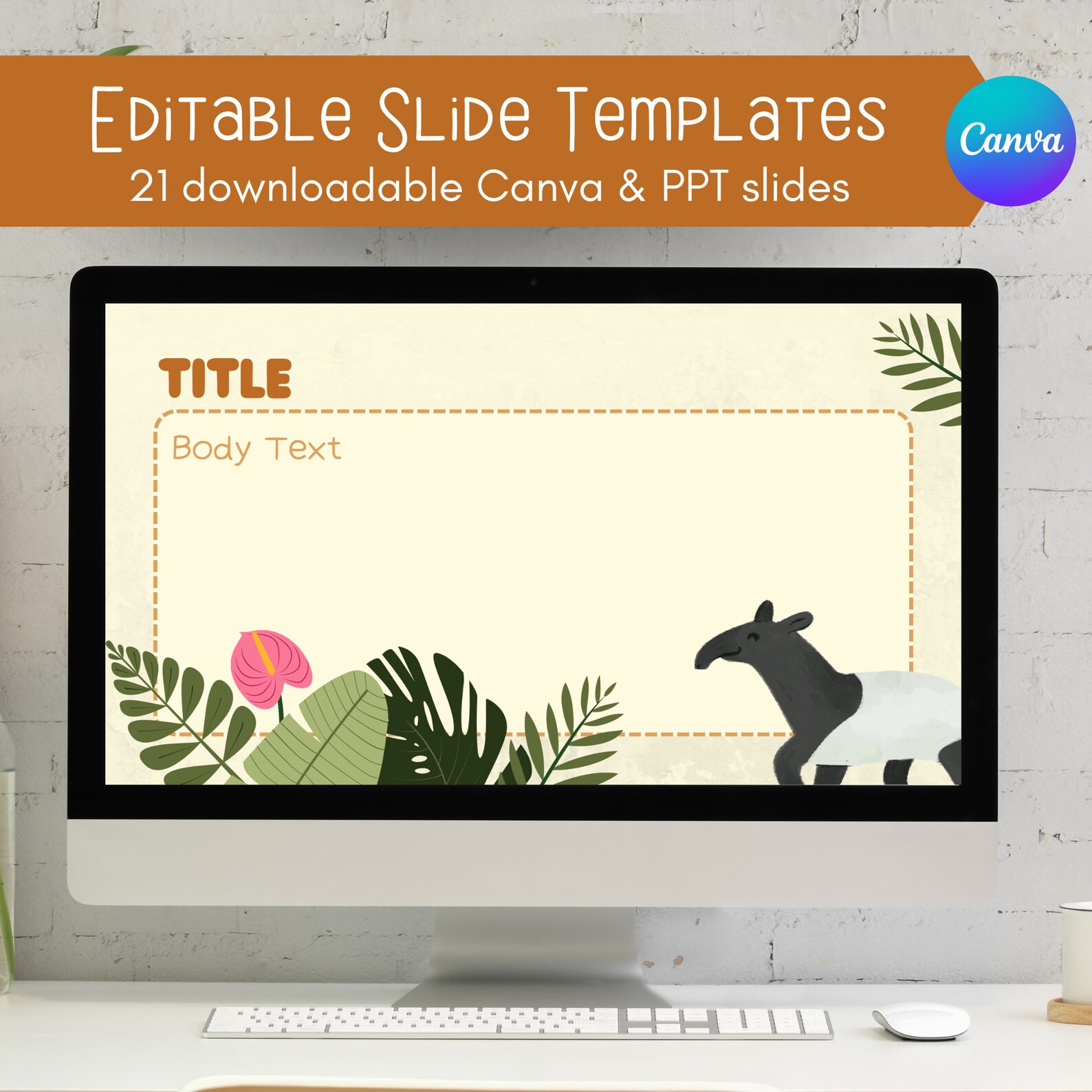 EDITABLE Classroom Slides Template | Jungle Animal Slides | 21 Canva ...
