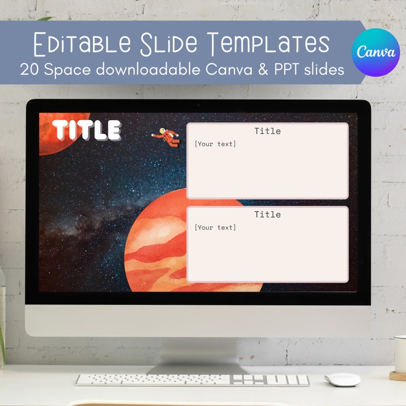 EDITABLE Classroom Slides Template | Space Slides | 20 Canva Templates ...
