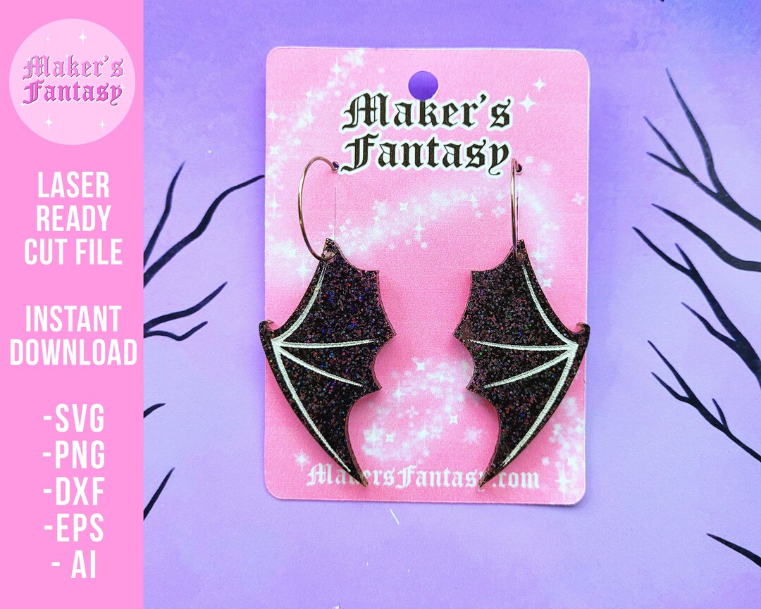 Bat Wings Earrings- Cut File - Etsy
