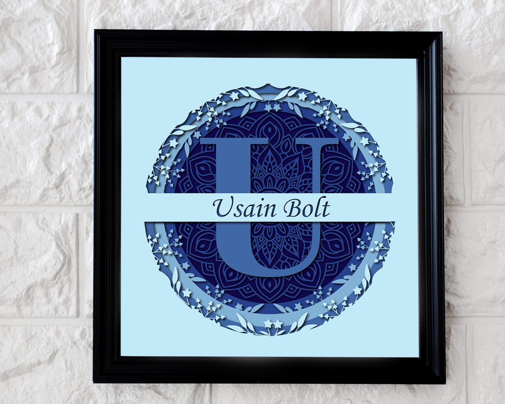 3d Split Monogram A-Z Shadow Box, Split Monogram Svg, Housewarming Gift ...