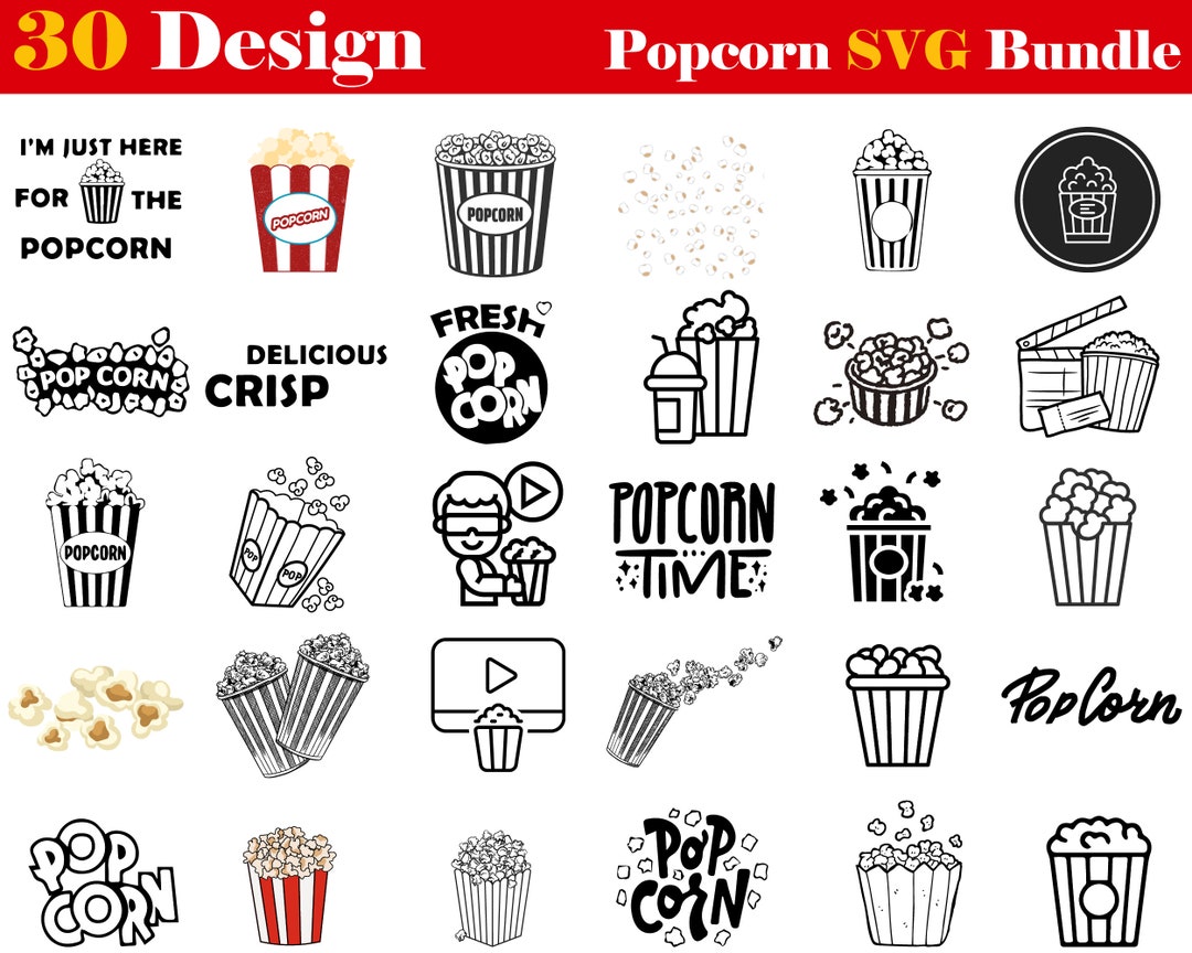 Popcorn Svg, Popcorn Png, Popcorn, Svg Files for Cricut, Popcorn Bucket ...