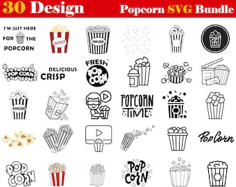 Popcorn Svg, Popcorn Png, Popcorn, Svg Files for Cricut, Popcorn Bucket ...