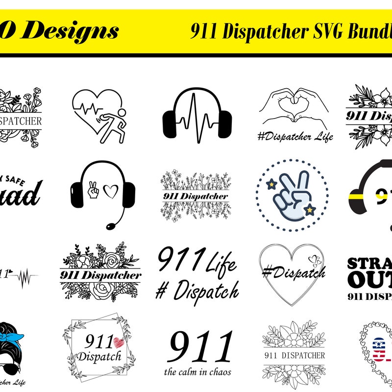 911 Dispatcher Svg - Etsy