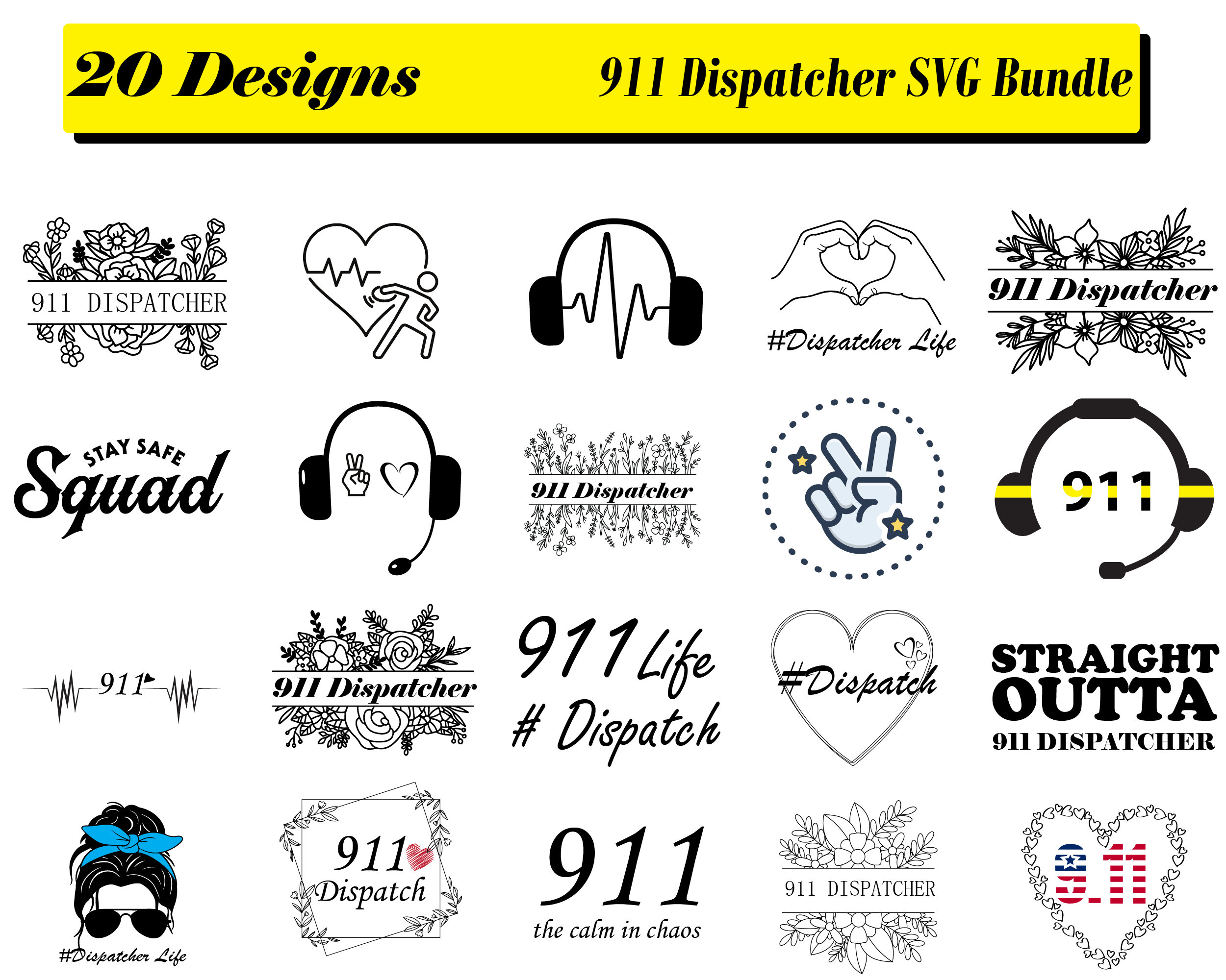Bundle 911 Dispatcher Svg, Dispatcher Svg, 911 Dispatcher, Dispatcher ...