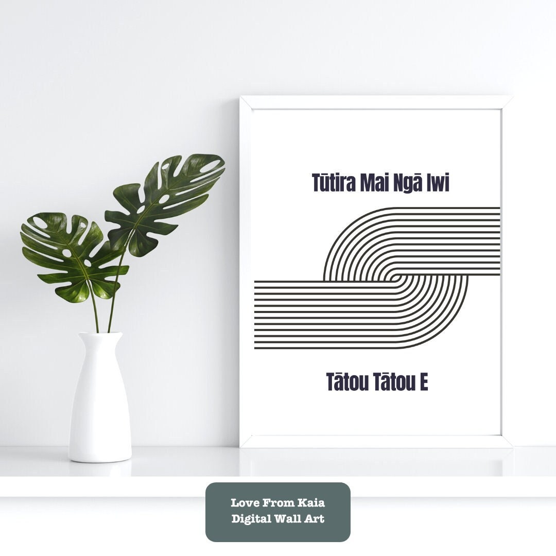 Tūtira Mai Ngā Iwi – Māori Language Proverb Print – Te Reo Wall Art for ...