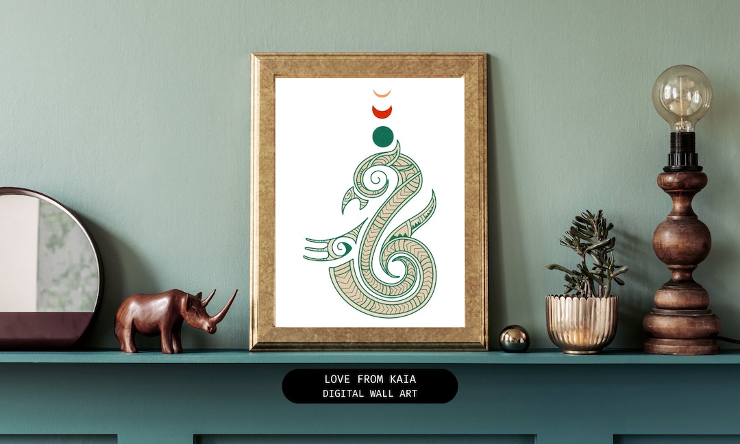 Māori Digital Print, Manaia, Māori Design, Māori Art Wall, Kiwiana Art ...