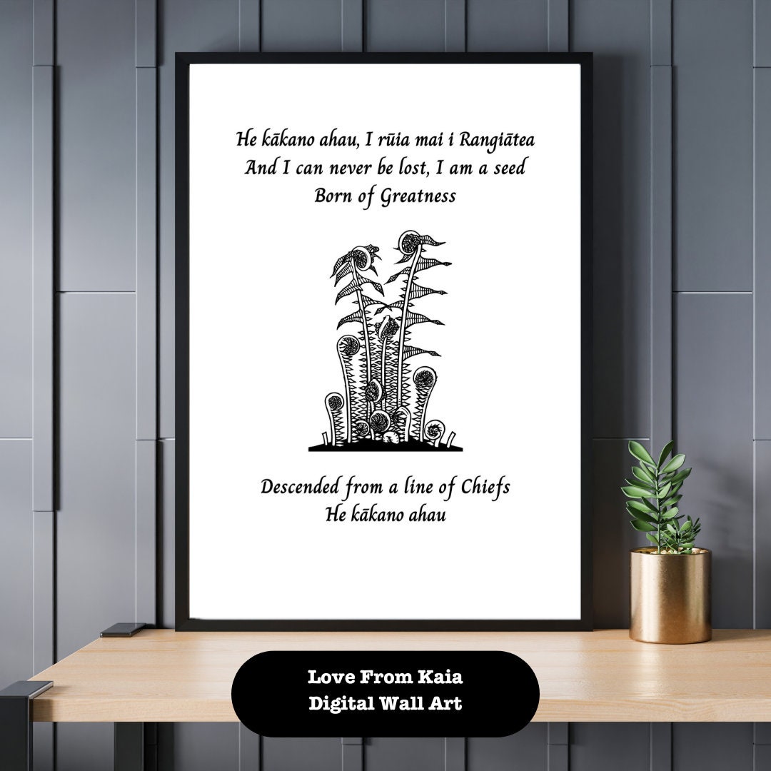 He Kākano Ahau – Māori Proverb Digital Print – Te Reo Wall Art ...