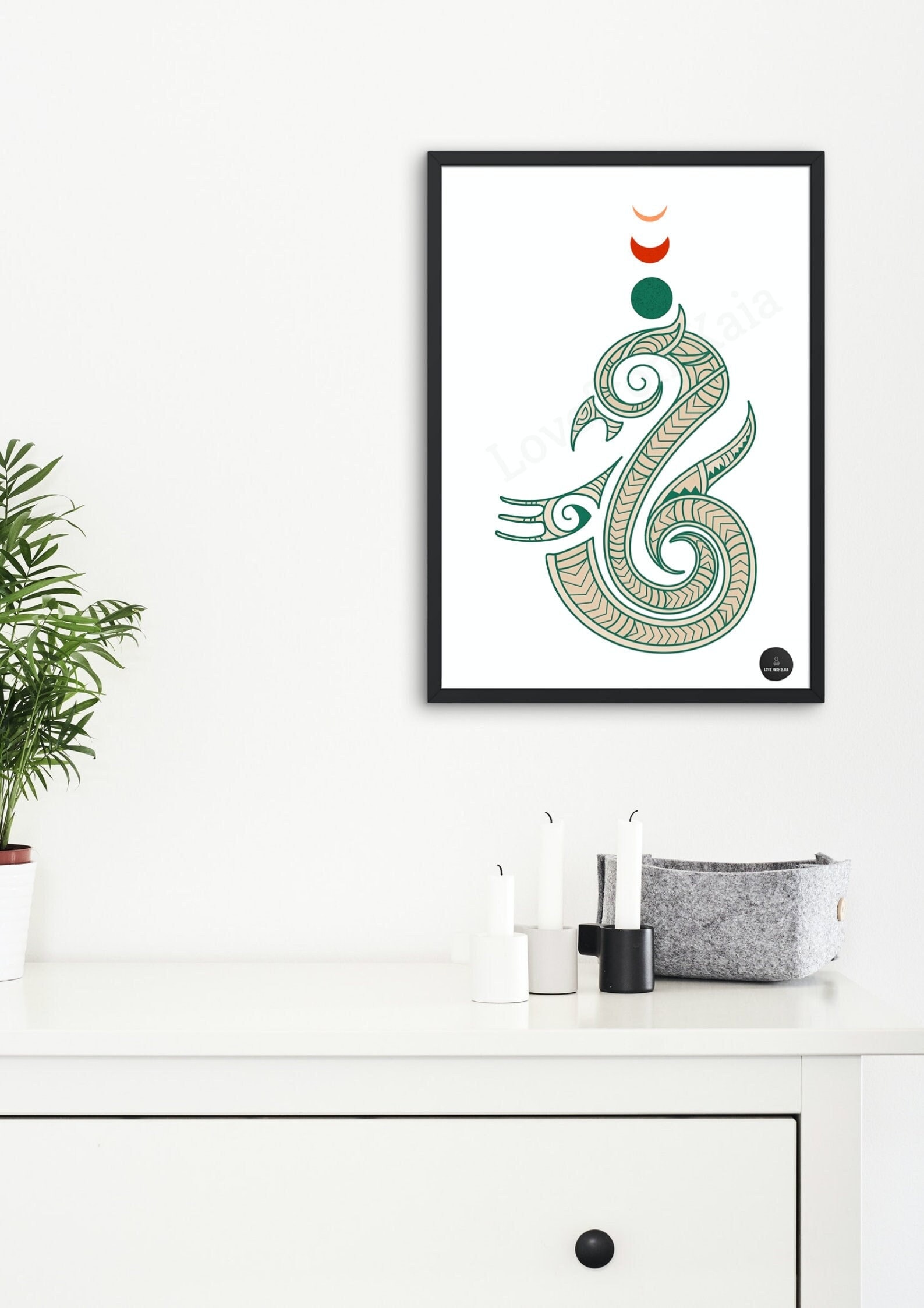 Māori Digital Print, Manaia, Māori Design, Māori Art Wall, Kiwiana Art ...
