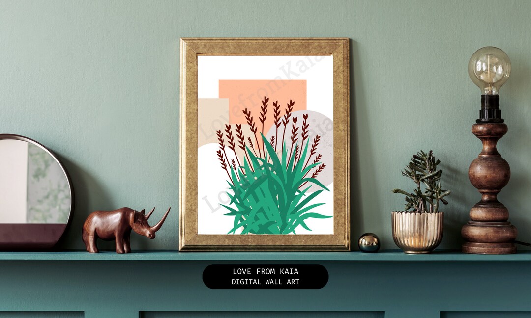 NZ Flax, Harakeke, Wall Art Living Room, Kiwiana Art, DIGITAL DOWNLOAD ...