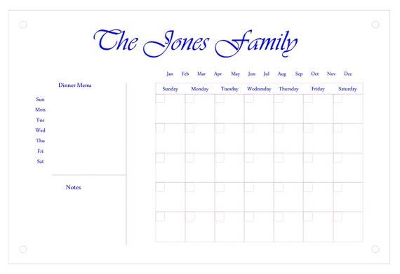 Family Planning Calendar SVG Digital Download | Etsy