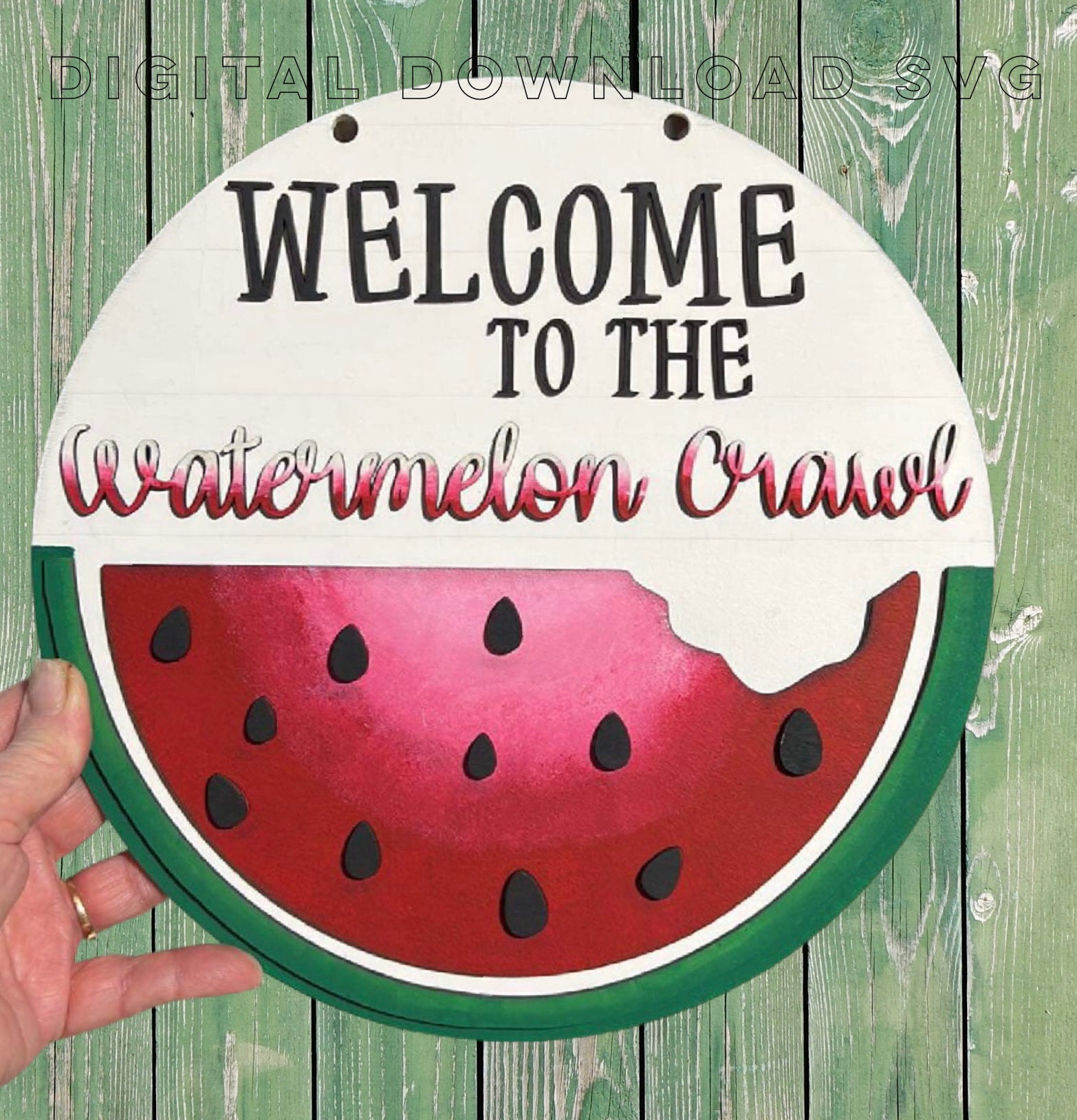 Watermelon Crawl Round Sign SVG Digital Download - Etsy