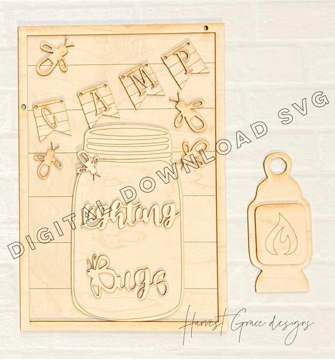 10" Camp Banner Lightning Bug Sign With Bead Tag DIGITAL DOWNLOAD SVG ...