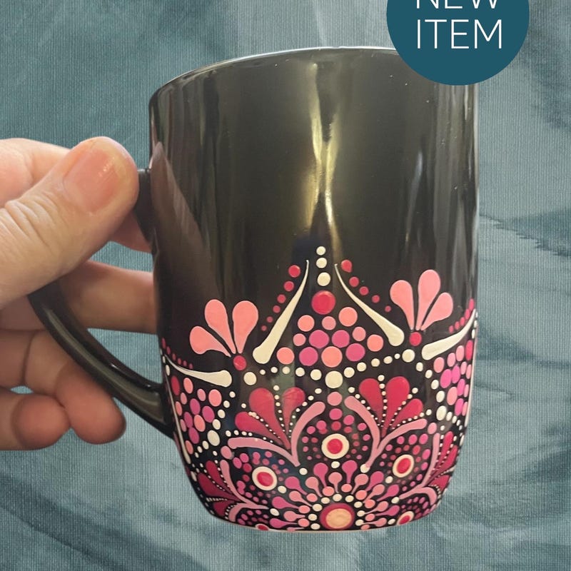 Hand Painted Mandala Cups - Etsy