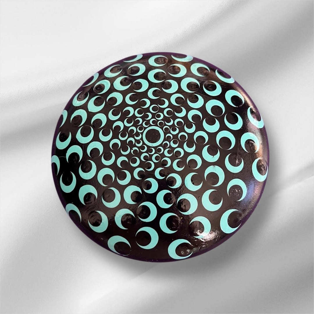 Rock/stone - Large - Hand-painted Mandala Stone | Unique Cement Art ...