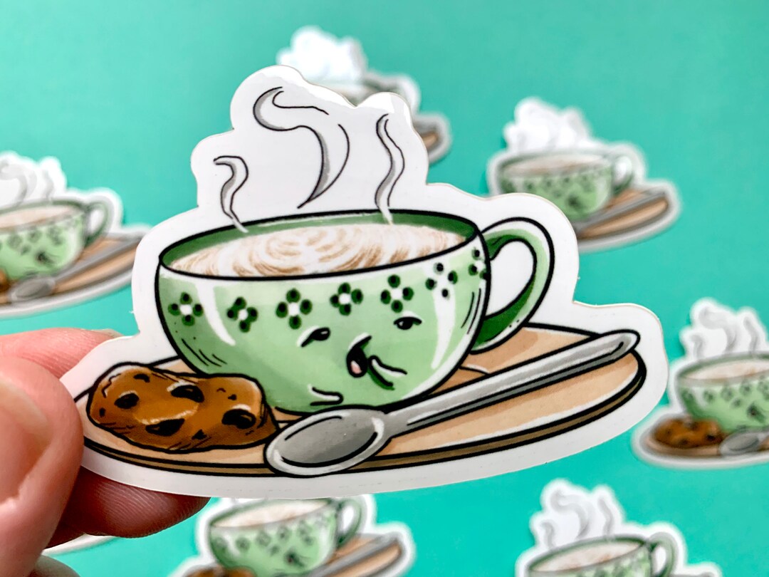 Vinyl Sticker Coffee Sticker Lazing Latte Waterproof Vinyl Sticker ...