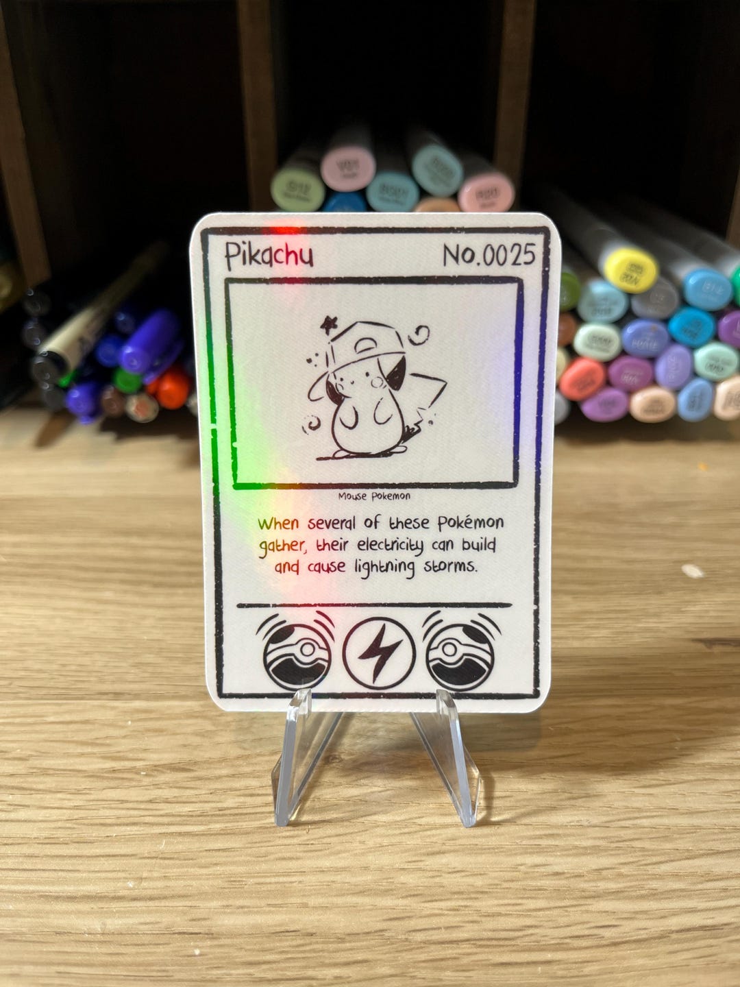 Pikachu Doodleverse card Sized 2.5x3.5 Halo Vinyl Sticker water/weather ...